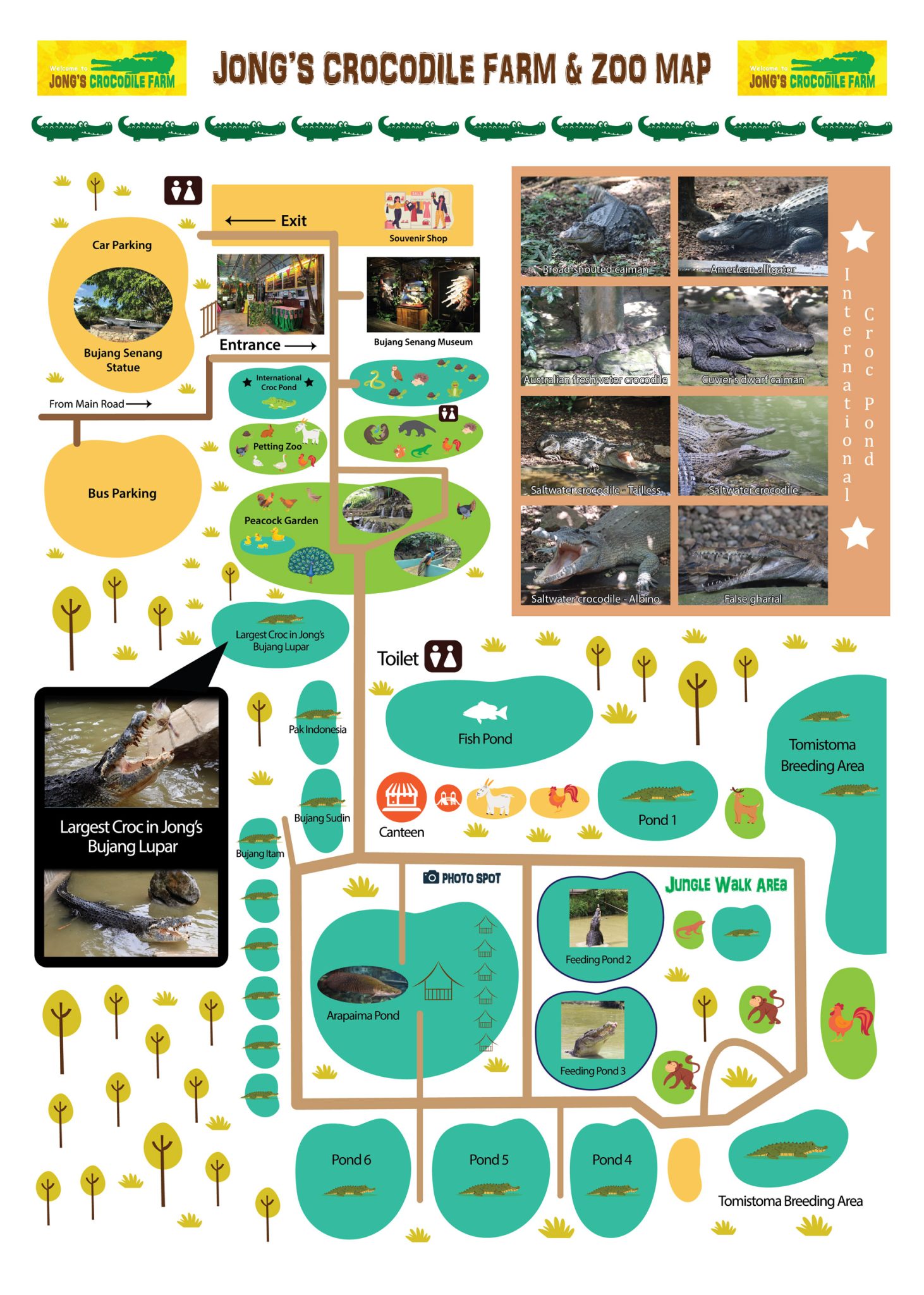Farm & Zoo Map – Jong’s Crocodile Farm and Zoo